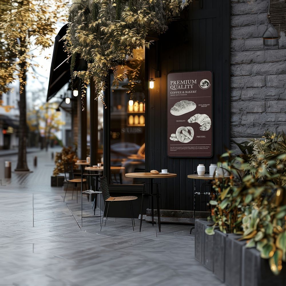 Outdoor cafe sign mockup psd | Premium PSD Mockup - rawpixel