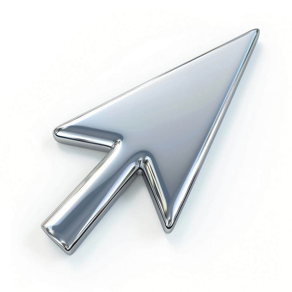 Cursor icon chrome material arrowhead | Free Photo Illustration - rawpixel