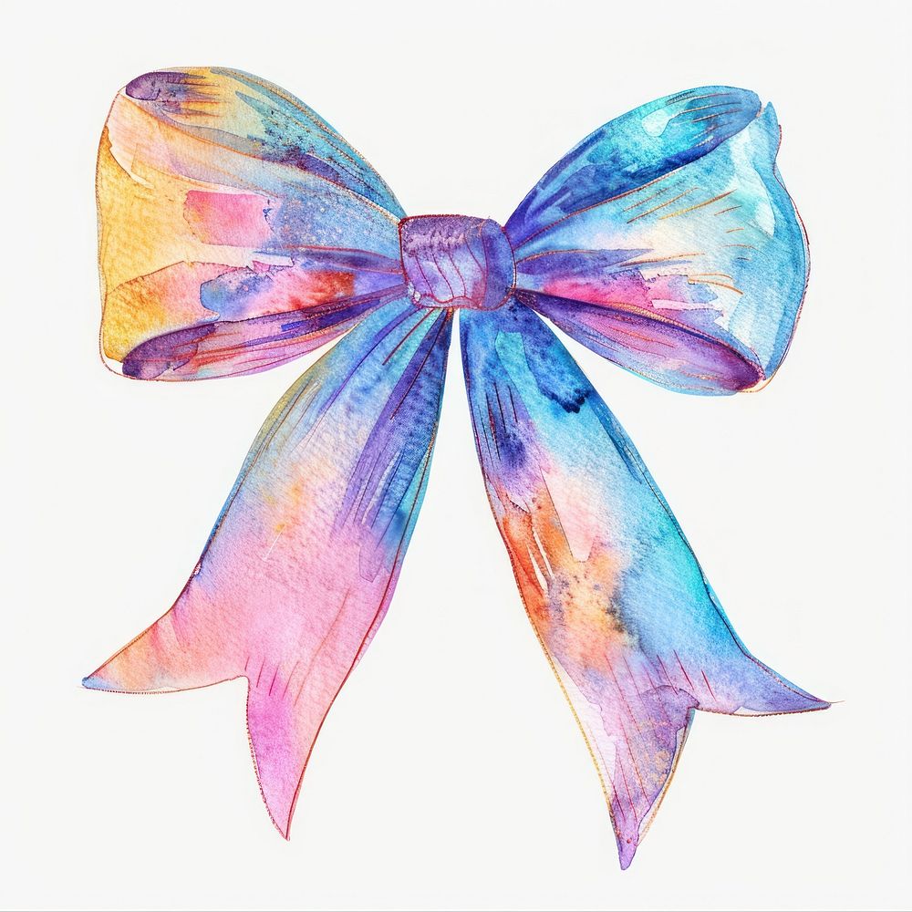 Colorful watercolor bow illustration | Free Photo Illustration - rawpixel