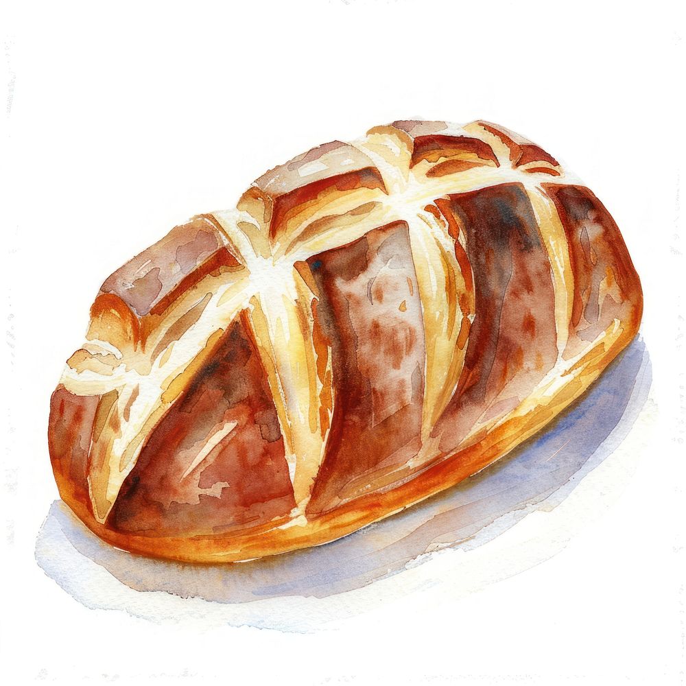 Hand-painted loaf of bread | Free Photo Illustration - rawpixel