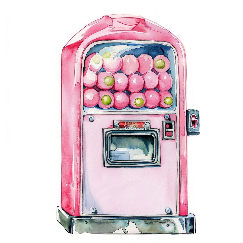 Vintage pink vending machine illustration | Free Photo Illustration ...