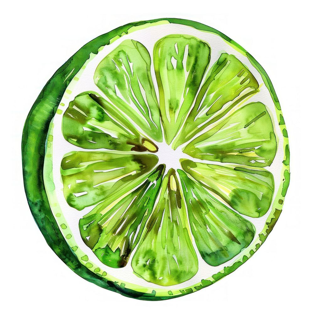 Vibrant watercolor lime slice illustration | Free Photo Illustration ...