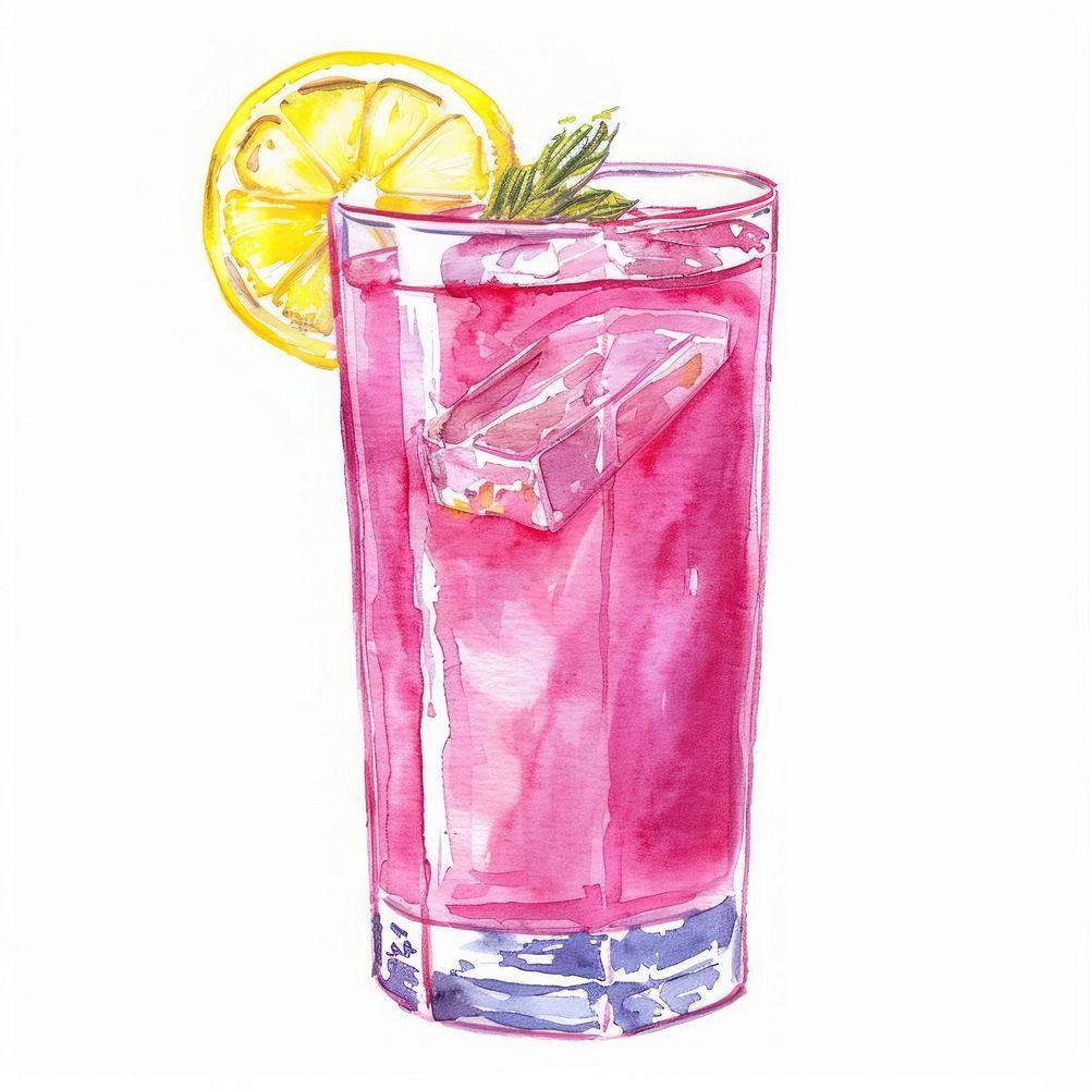 Refreshing pink lemonade watercolor illustration | Free Photo ...