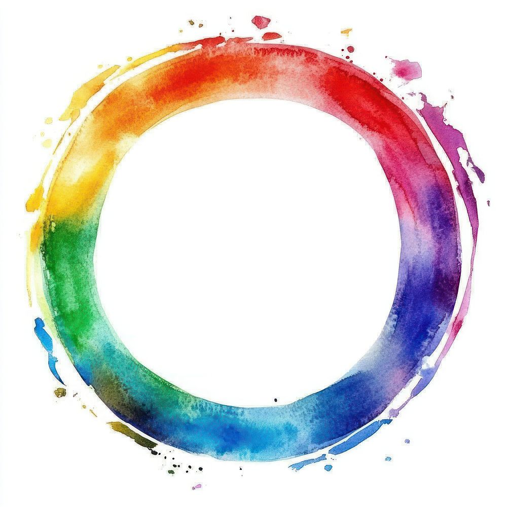 Watercolor rainbow circle art painting | Free Photo Illustration - rawpixel