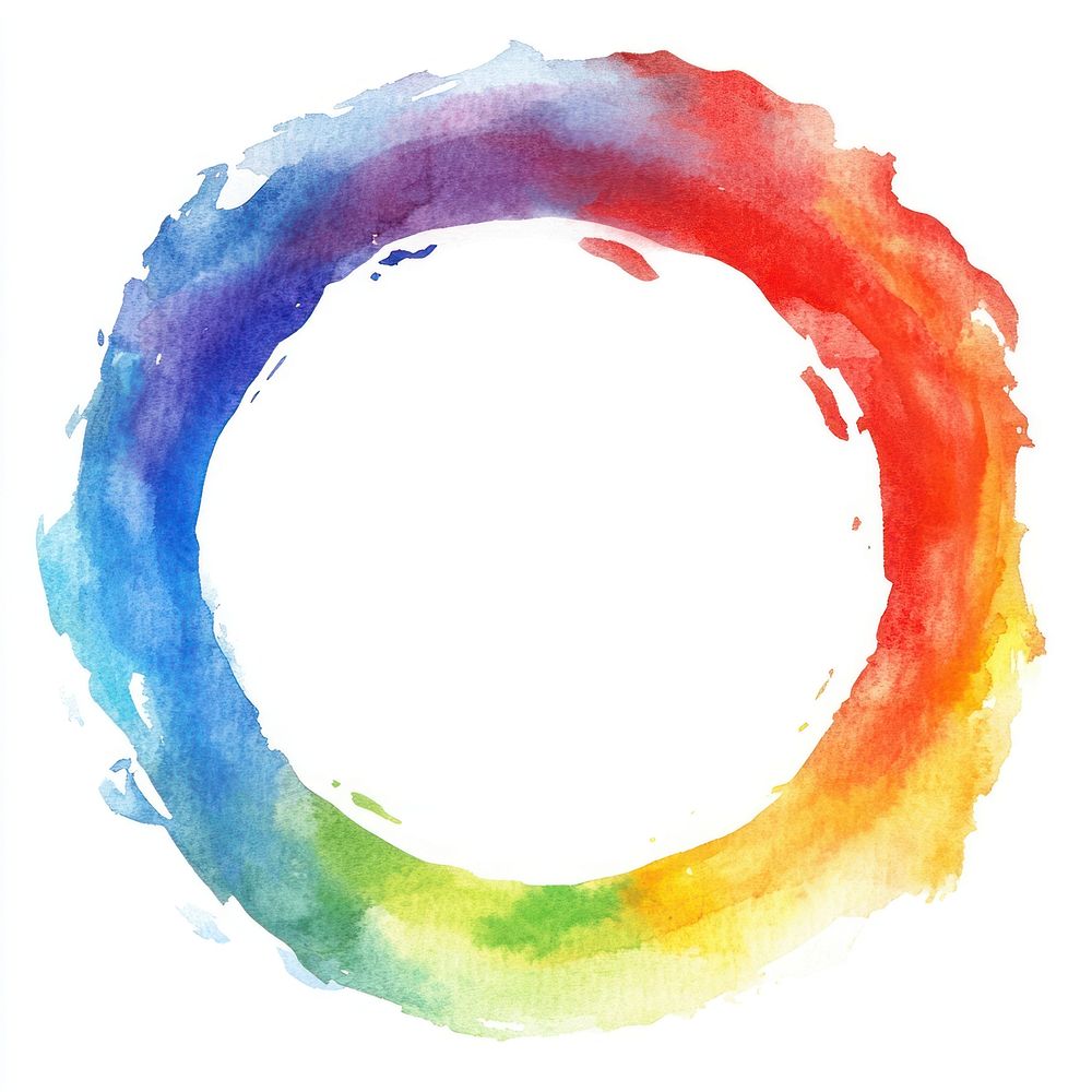Watercolor rainbow circle clipart painting | Free Photo Illustration ...