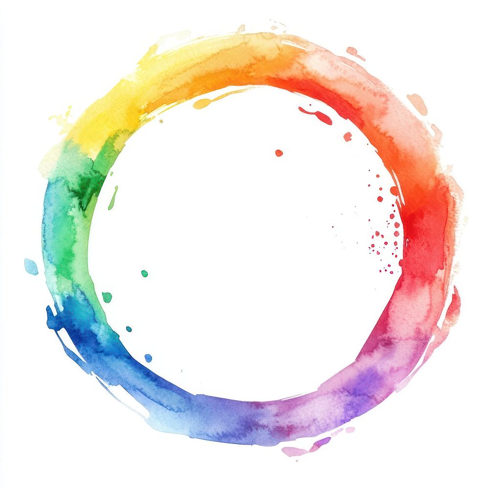 Watercolor rainbow circle clipart illustration | Free Photo ...