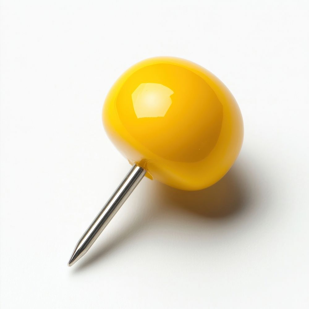 Yellow push pin isolated white | Free Photo - rawpixel