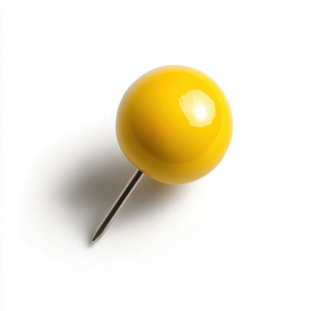 Yellow push pin isolated stationery | Free Photo - rawpixel