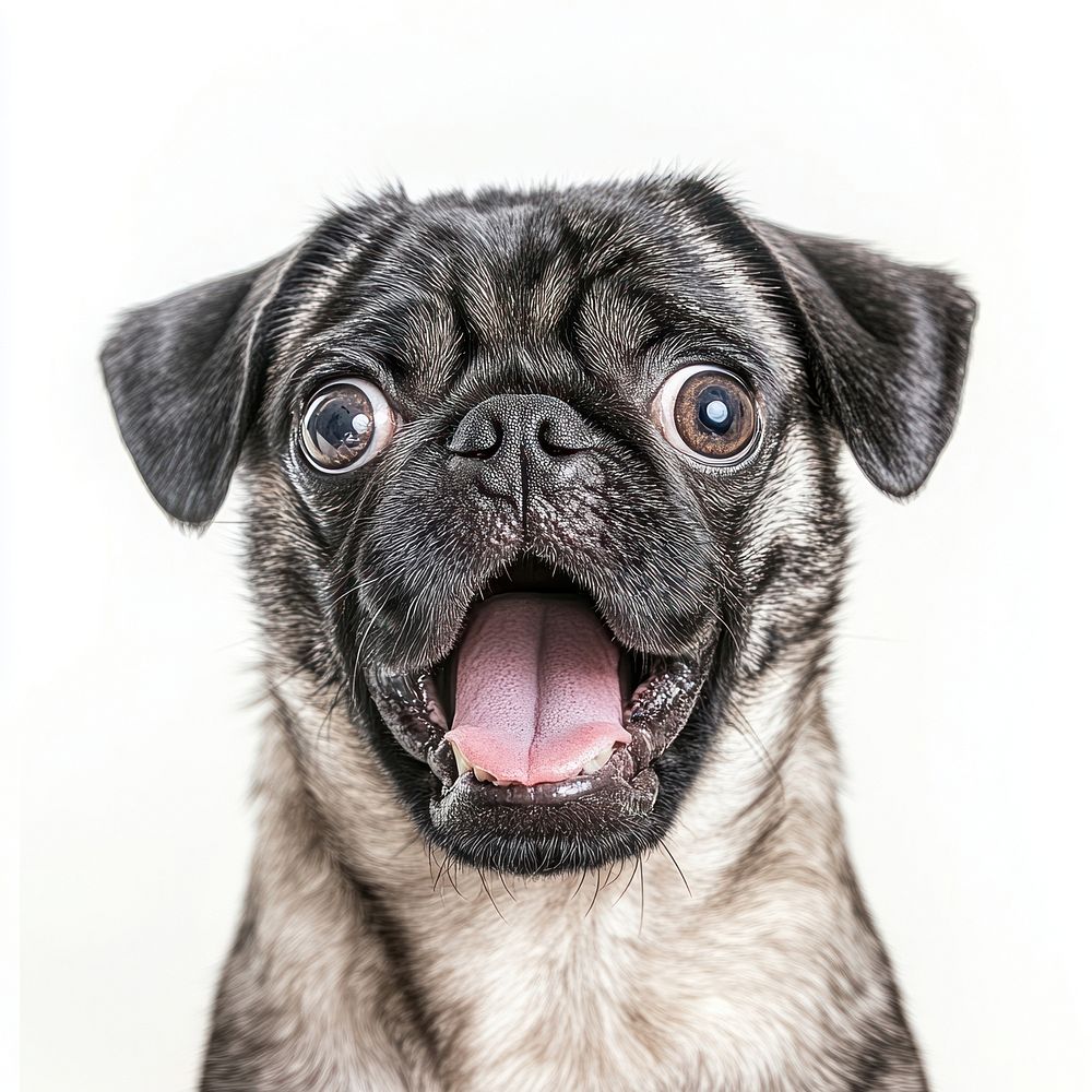 Excited pug with wide eyes | Free Photo - rawpixel