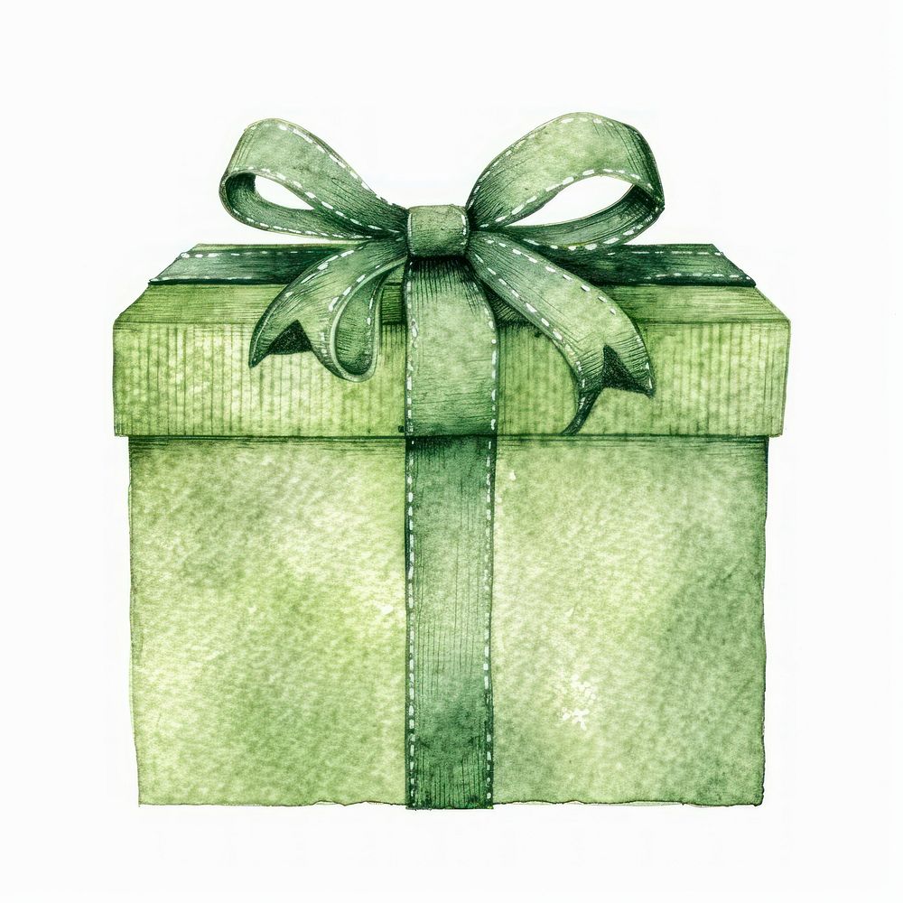 Elegant green gift box illustration | Free Photo Illustration - rawpixel