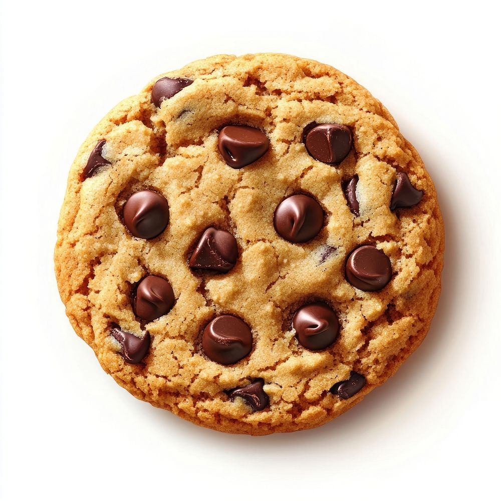 single chocolate chip cookie confectionery | Free Photo - rawpixel