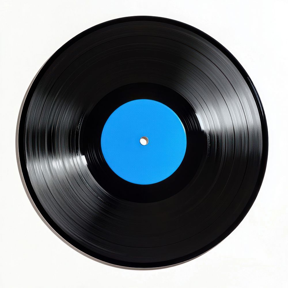 Black vinyl record blue center | Free Photo - rawpixel