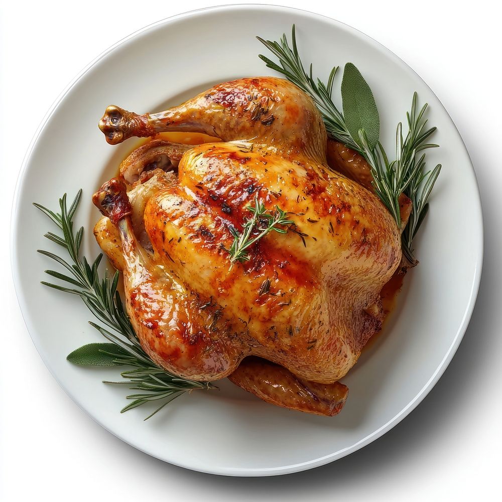 Roasted roast chicken plate bird | Free Photo - rawpixel