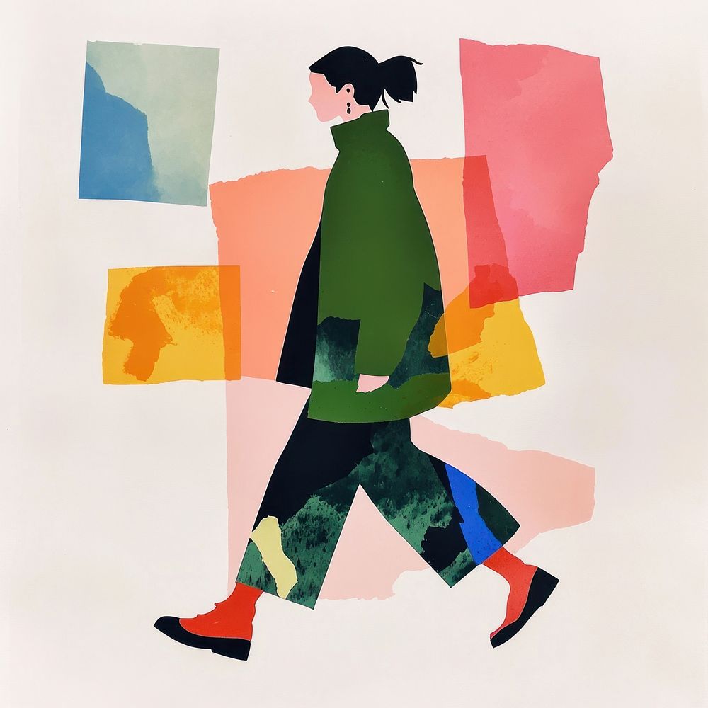 Abstract walking person illustration | Free Photo Illustration - rawpixel