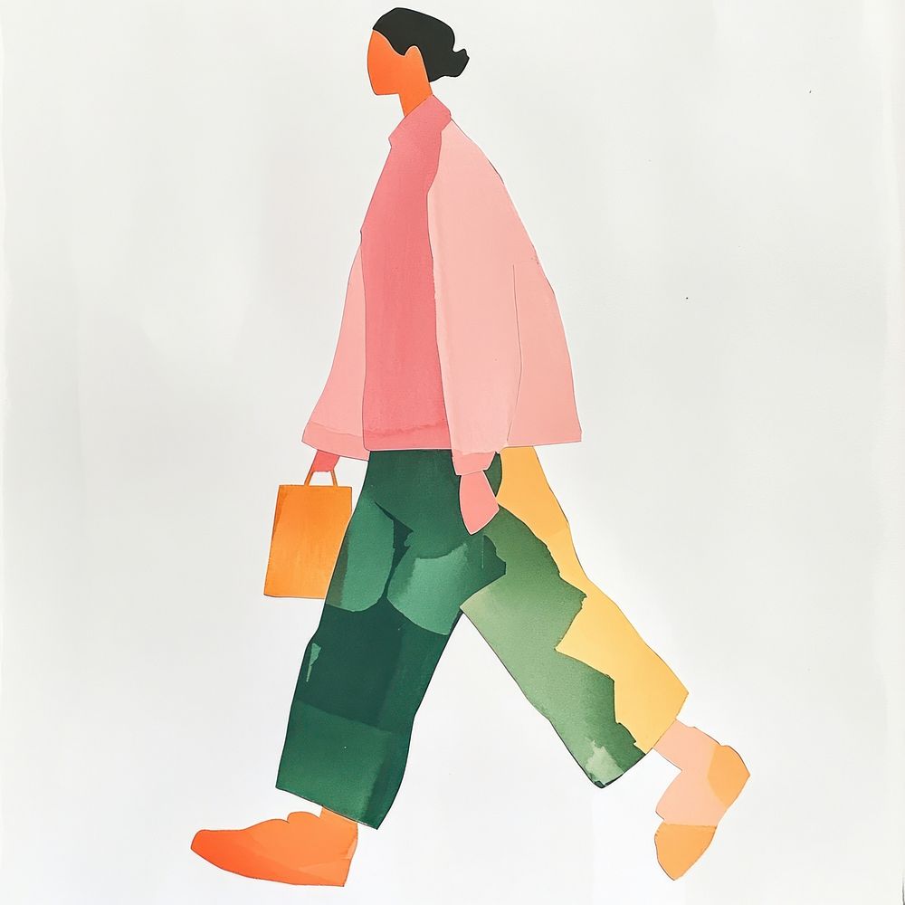 Stylish abstract walking figure illustration | Free Photo Illustration ...