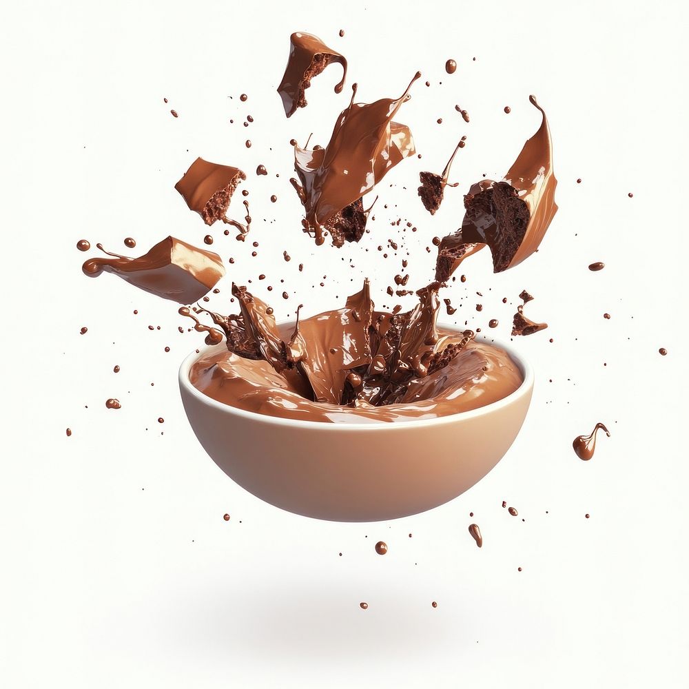 Chocolate Pudding chocolate bowl exploding. | Free Photo - rawpixel