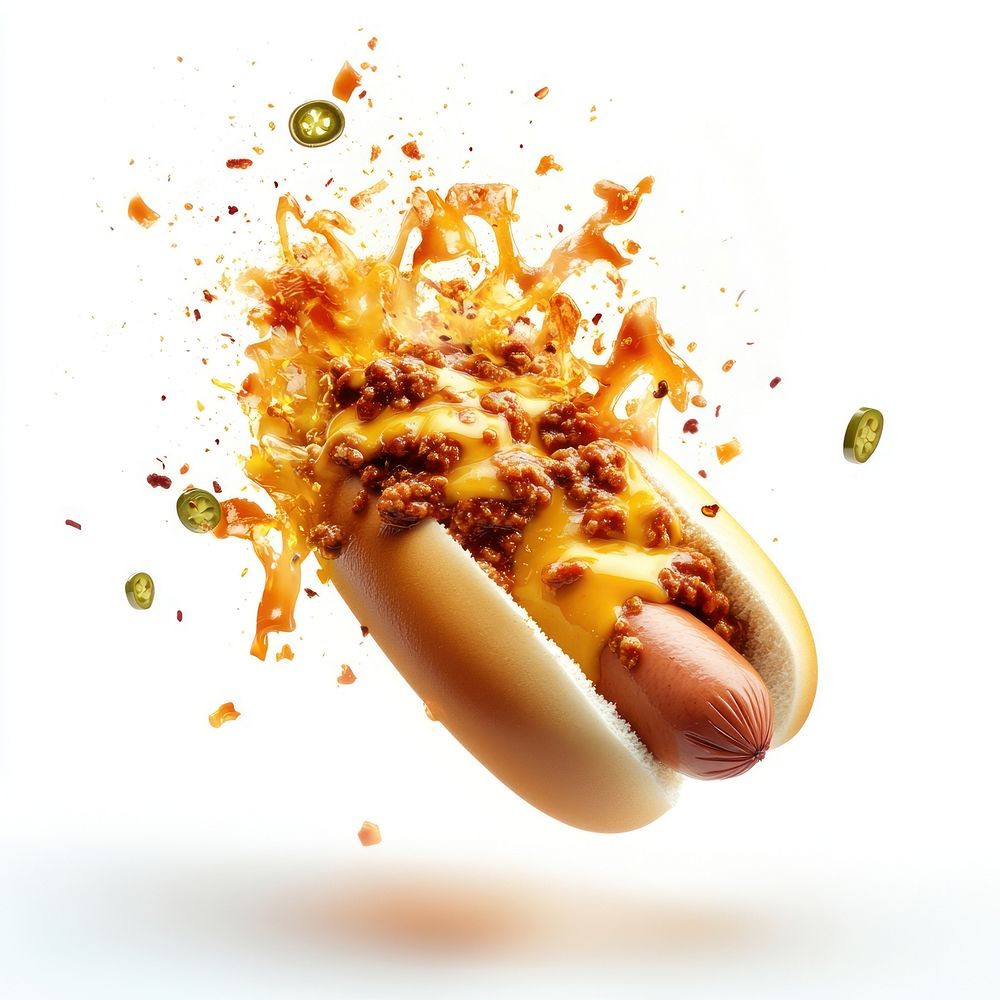 Chili Cheese Hot Dog explosion | Free Photo - rawpixel