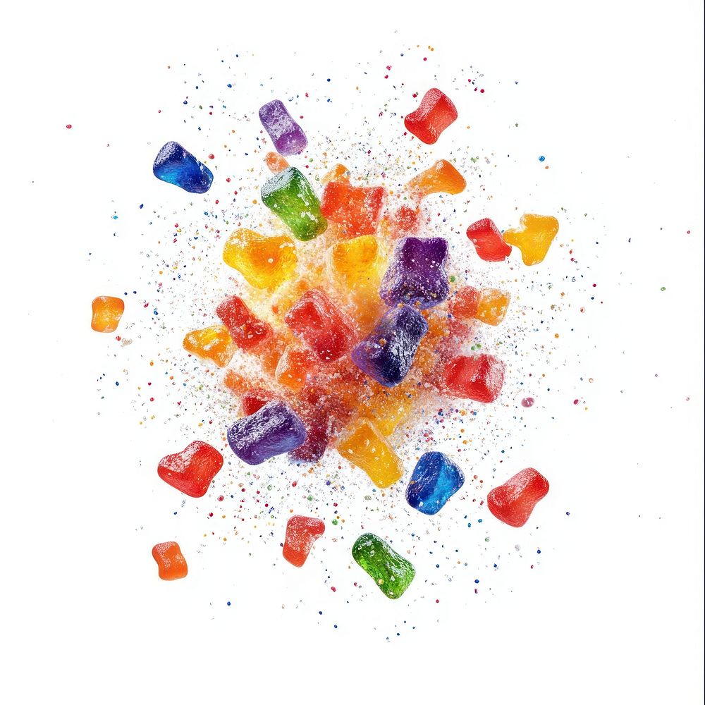 Gummy Bear confectionery explosion sprinkles. | Free Photo - rawpixel