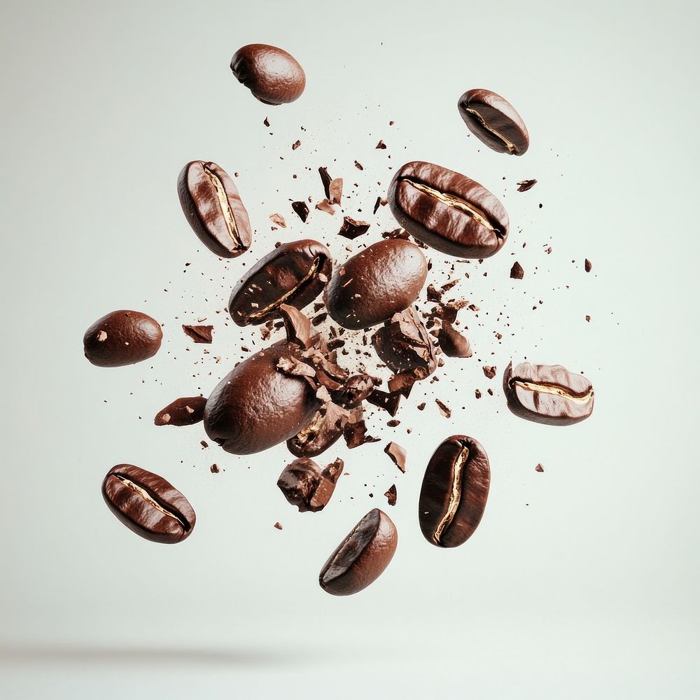 Espresso beans coffee floating pieces. | Premium Photo - rawpixel
