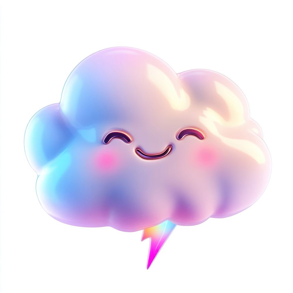 Puffy Cloud lightning cloud cute. | Free Photo Illustration - rawpixel