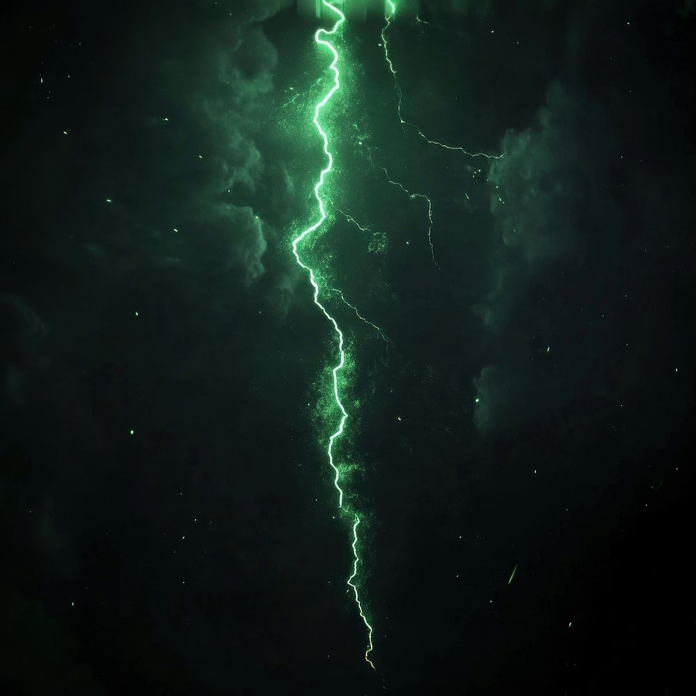 Emerald Green Lightning Bolt lightning | Free Photo - rawpixel