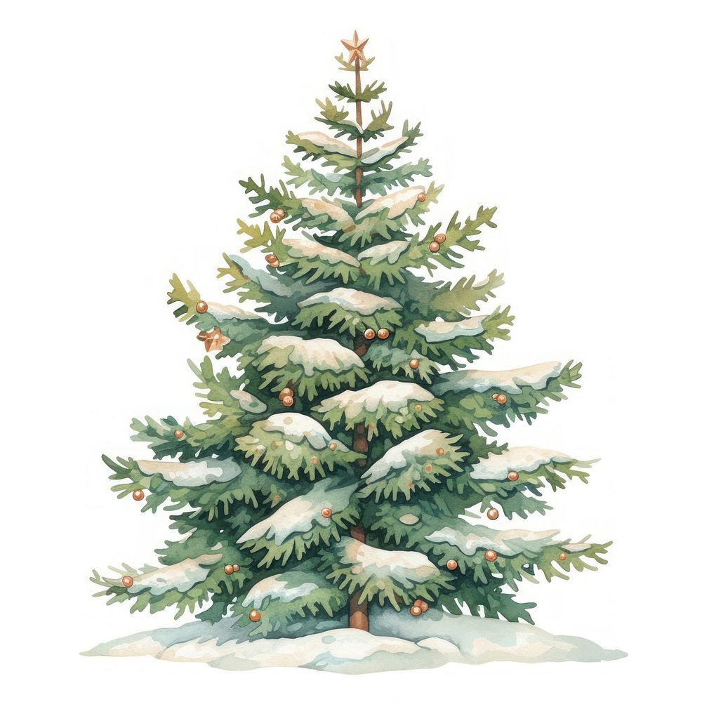 Snow-covered festive Christmas tree | Premium Photo Illustration - rawpixel