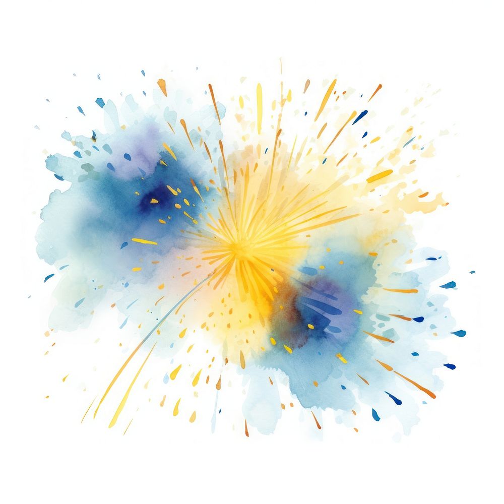 Watercolor firework fireworks painting abstract. | Free Photo ...