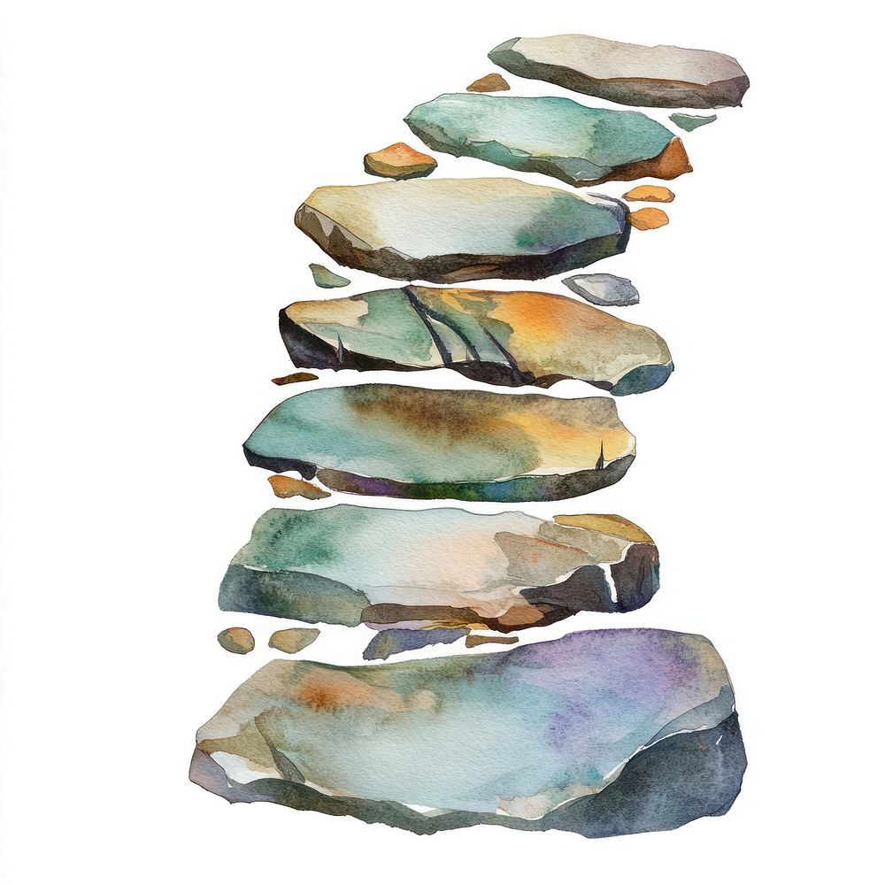 Simple stone path illustration watercolor | Free Photo Illustration ...