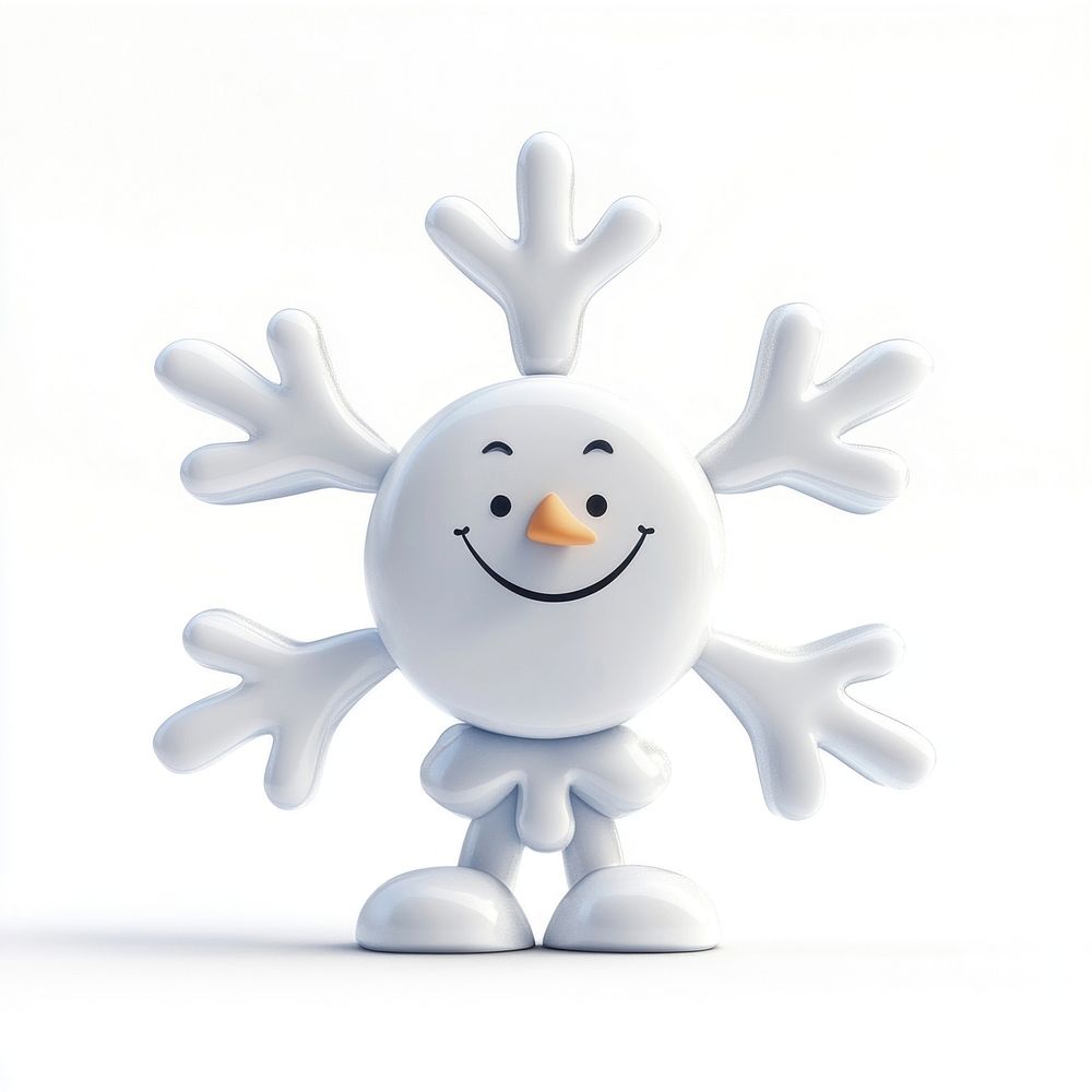Snowflake character cartoon winter. | Free Photo Illustration - rawpixel