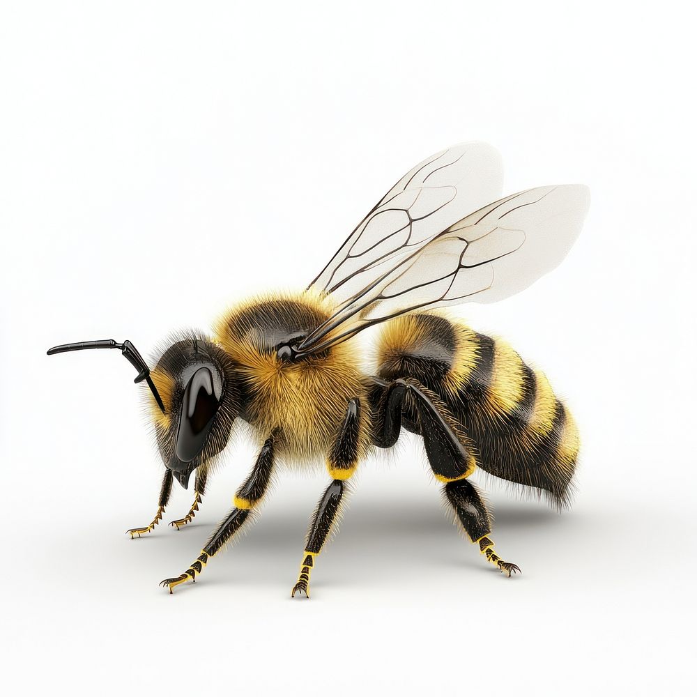 Bee six legs realistic honeybee | Free Photo Illustration - rawpixel