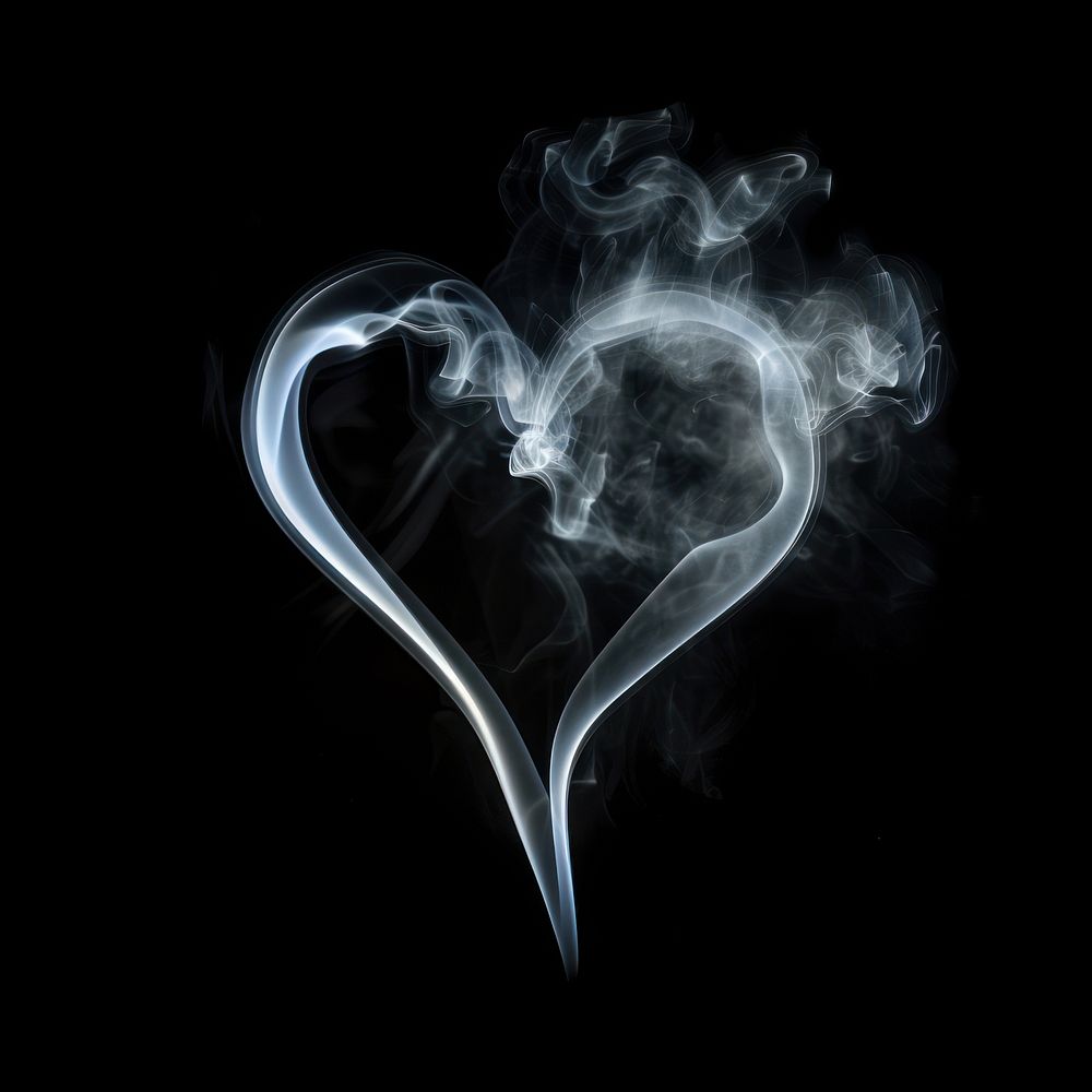 Heart-shaped smoke on black | Free Photo - rawpixel