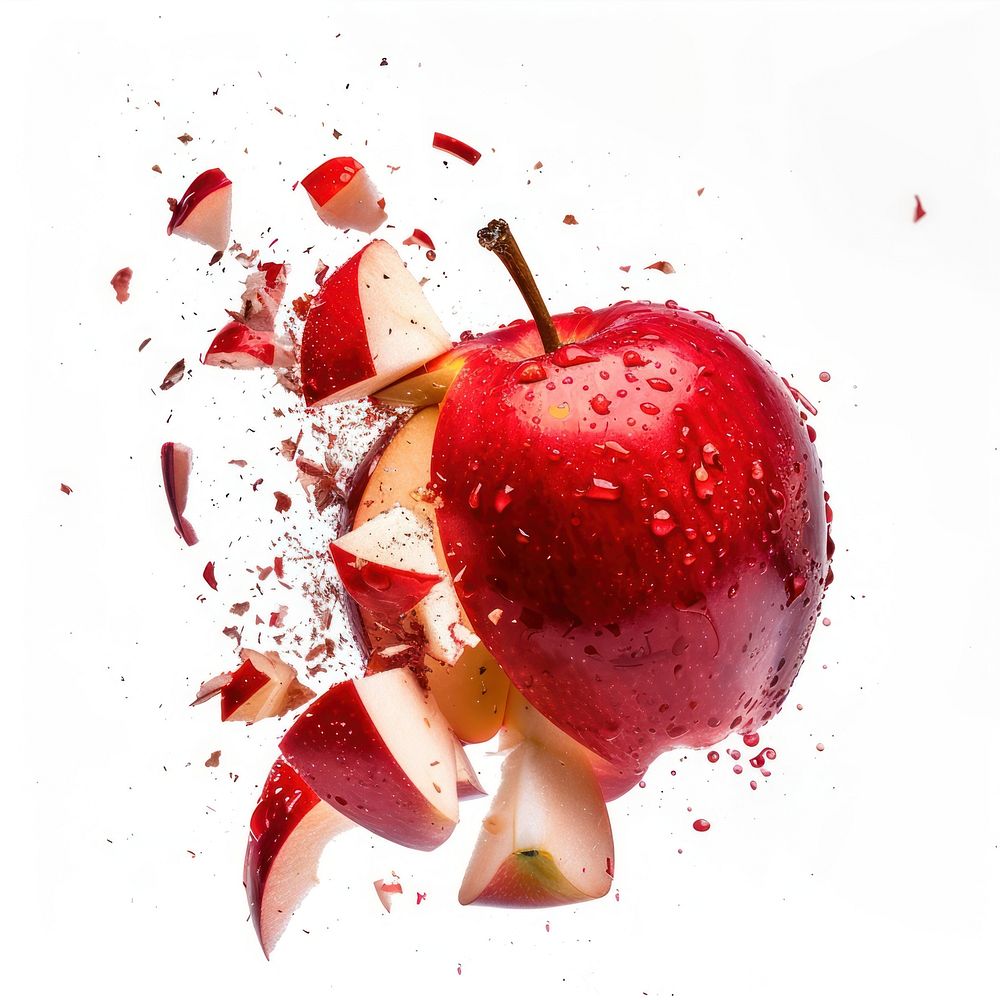 Exploding apple food explosion produce. | Free Photo - rawpixel
