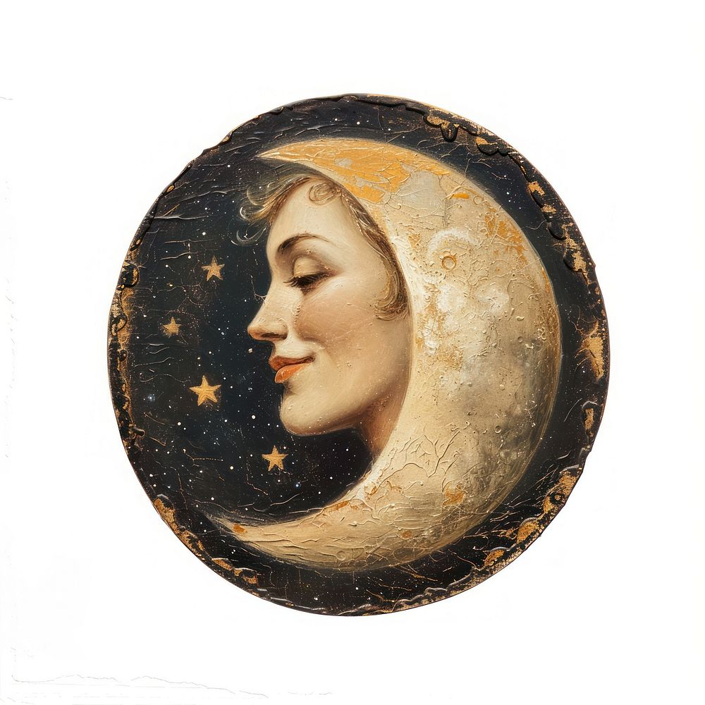 Moon art illustration painting. | Free Photo Illustration - rawpixel