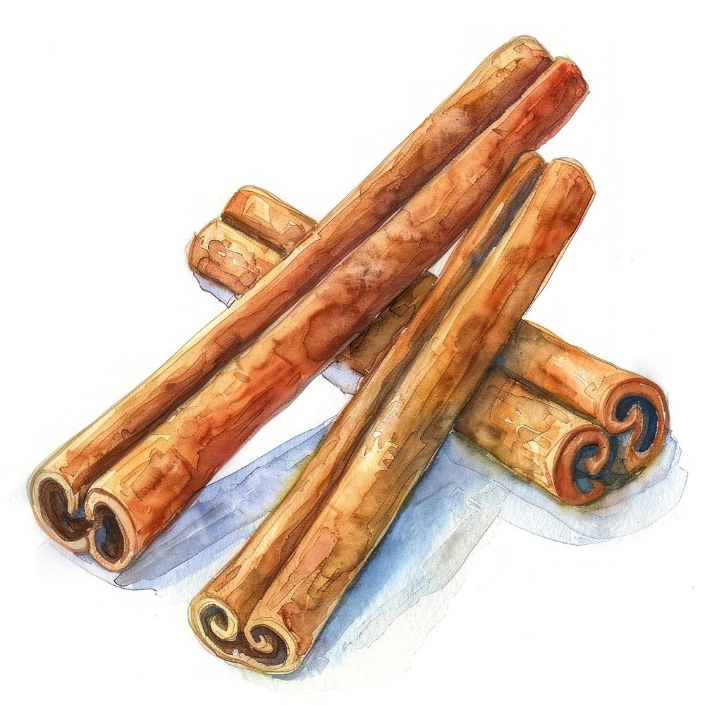 cinnamon stick illustration watercolor sticks. | Free Photo ...
