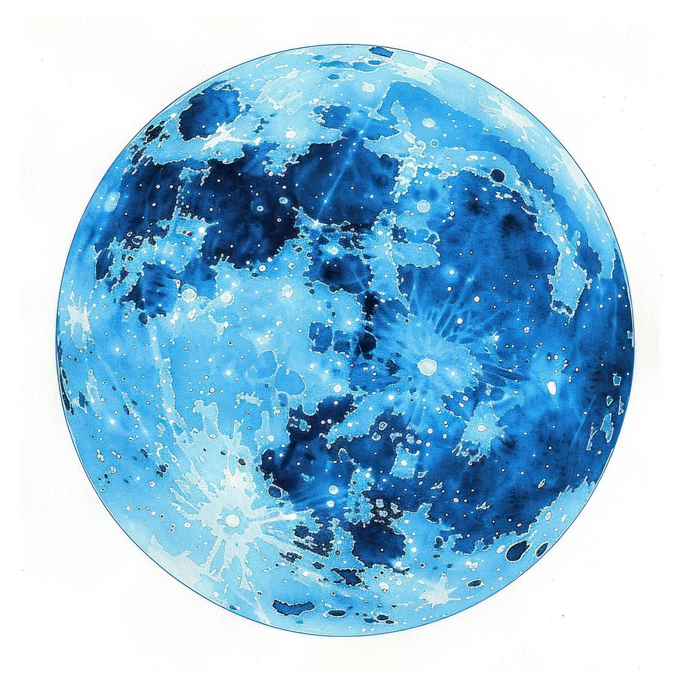 Abstract blue watercolor moon illustration | Free Photo Illustration ...