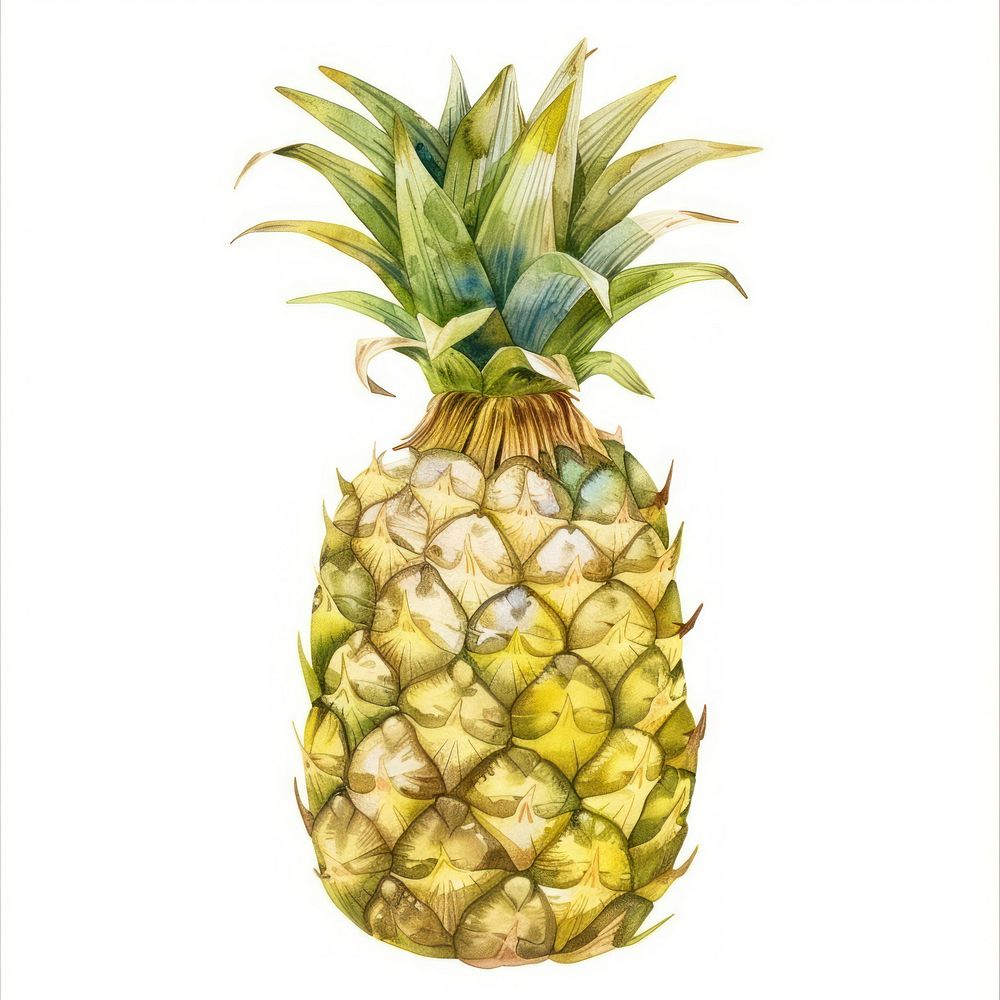 Tropical pineapple watercolor illustration | Free Photo Illustration ...