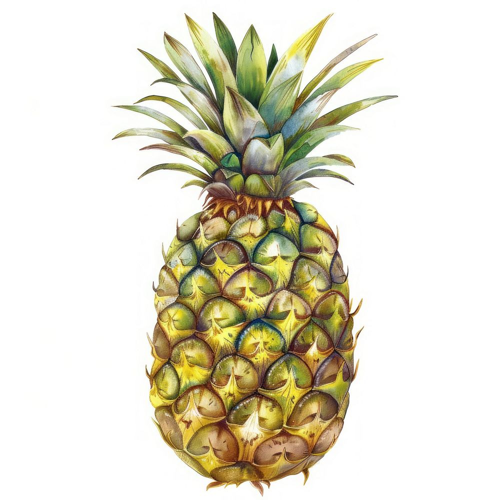 Tropical pineapple watercolor illustration | Free Photo Illustration ...