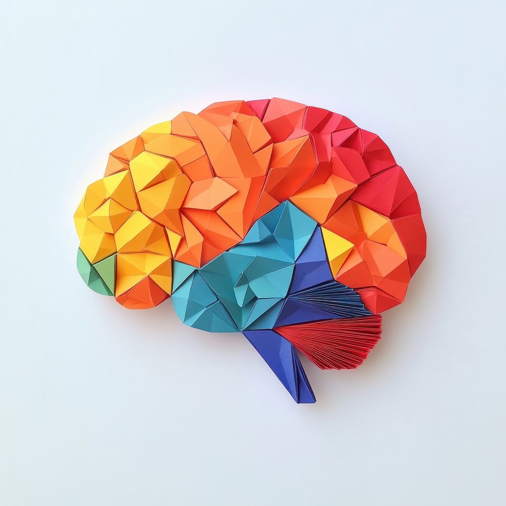 Colorful geometric origami brain | Free Photo - rawpixel