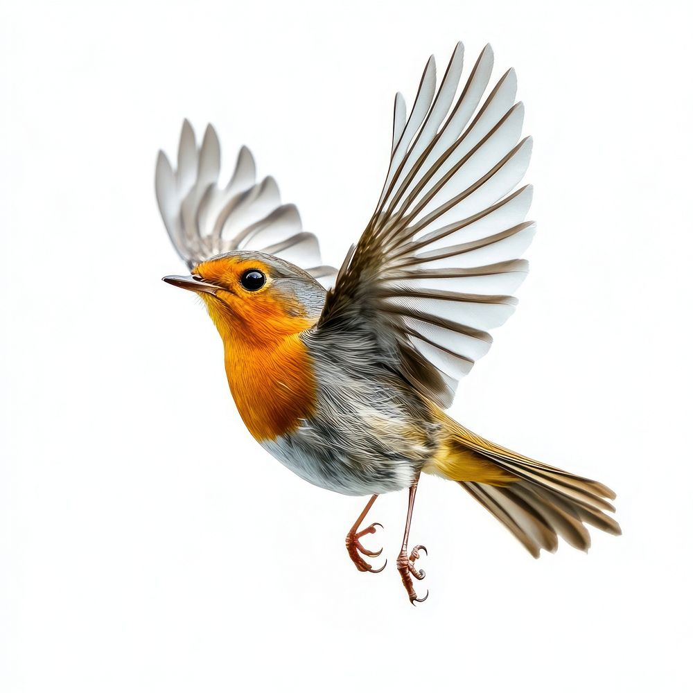 flying robin bird photography white | Free Photo - rawpixel