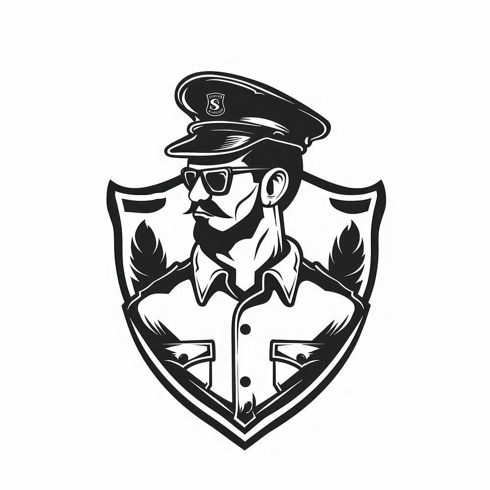 Stylish officer in monochrome illustration | Free Photo Illustration ...
