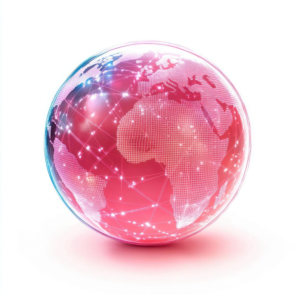 Blue red globe connections technology | Free Photo Illustration - rawpixel