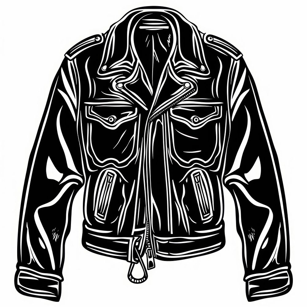Stylish black leather jacket illustration | Free Photo Illustration ...