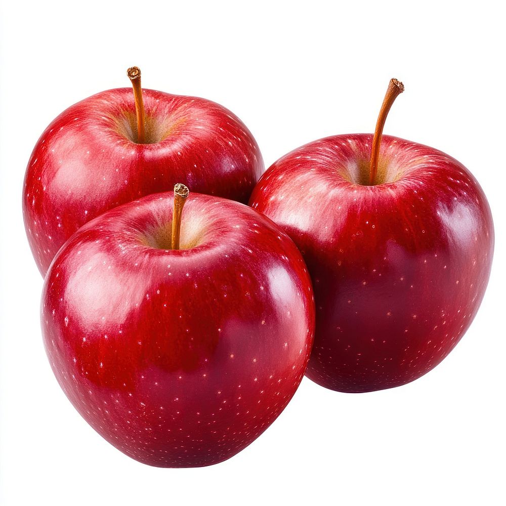 3 red apples produce fruit | Free Photo - rawpixel