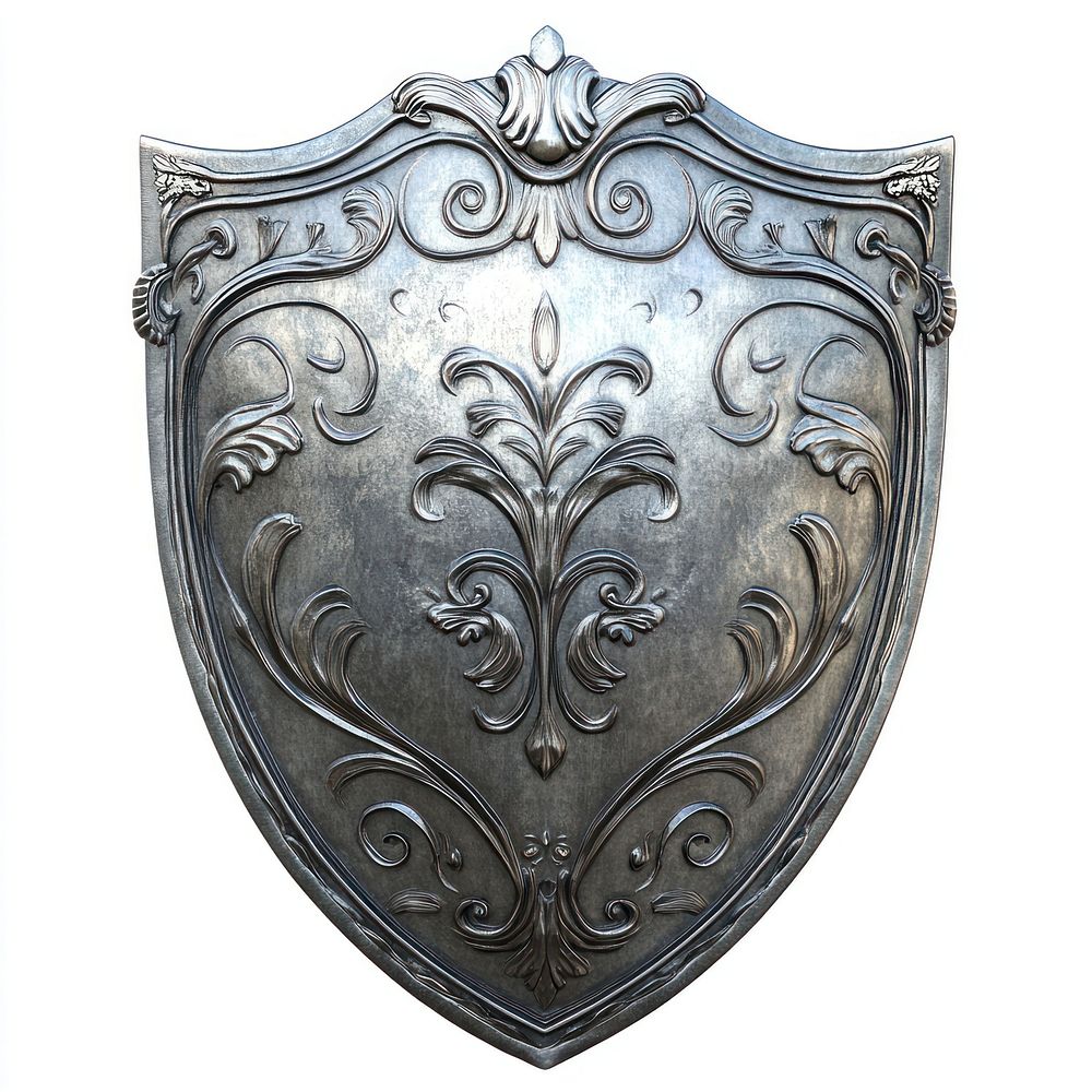 Elegant ornate silver shield design | Free Photo - rawpixel