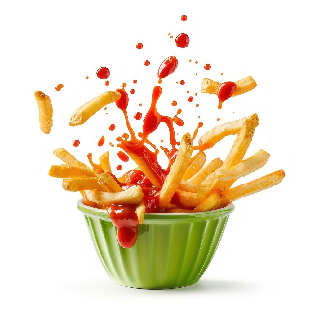 Exploding french fries sauce food | Free Photo - rawpixel