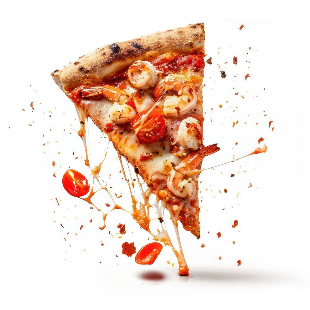 Exploding seafood pizza slice tomato | Free Photo - rawpixel
