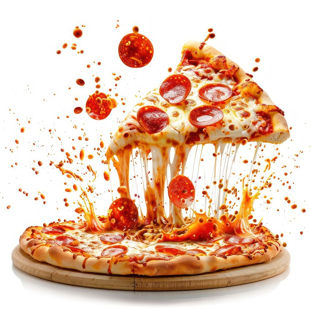 Exploding pepperoni pizza food explosion | Free Photo - rawpixel