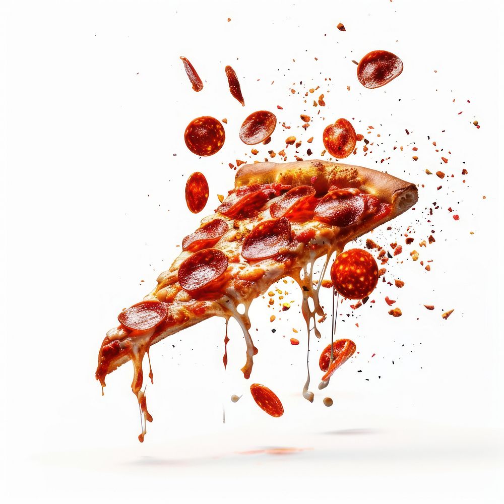 Exploding pepperoni pizza slice food | Free Photo - rawpixel