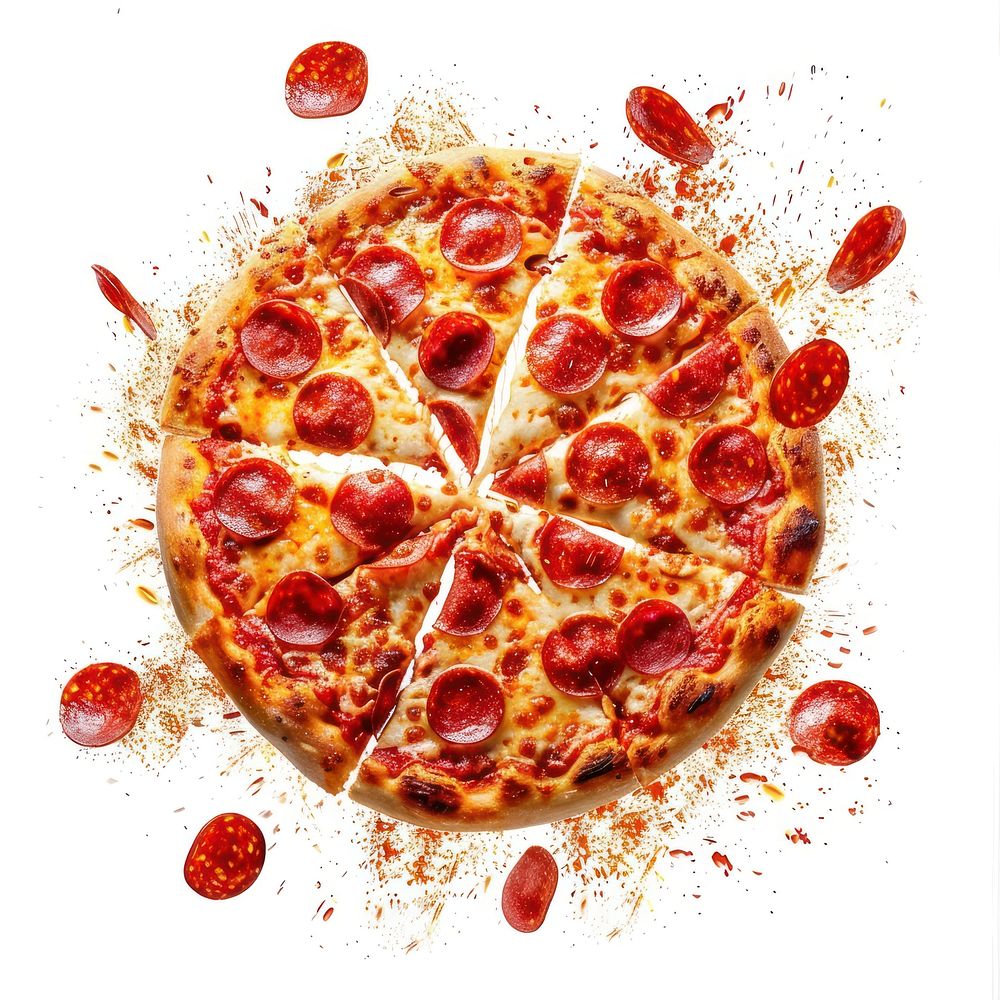 Exploding pepperoni pizza food background | Free Photo - rawpixel