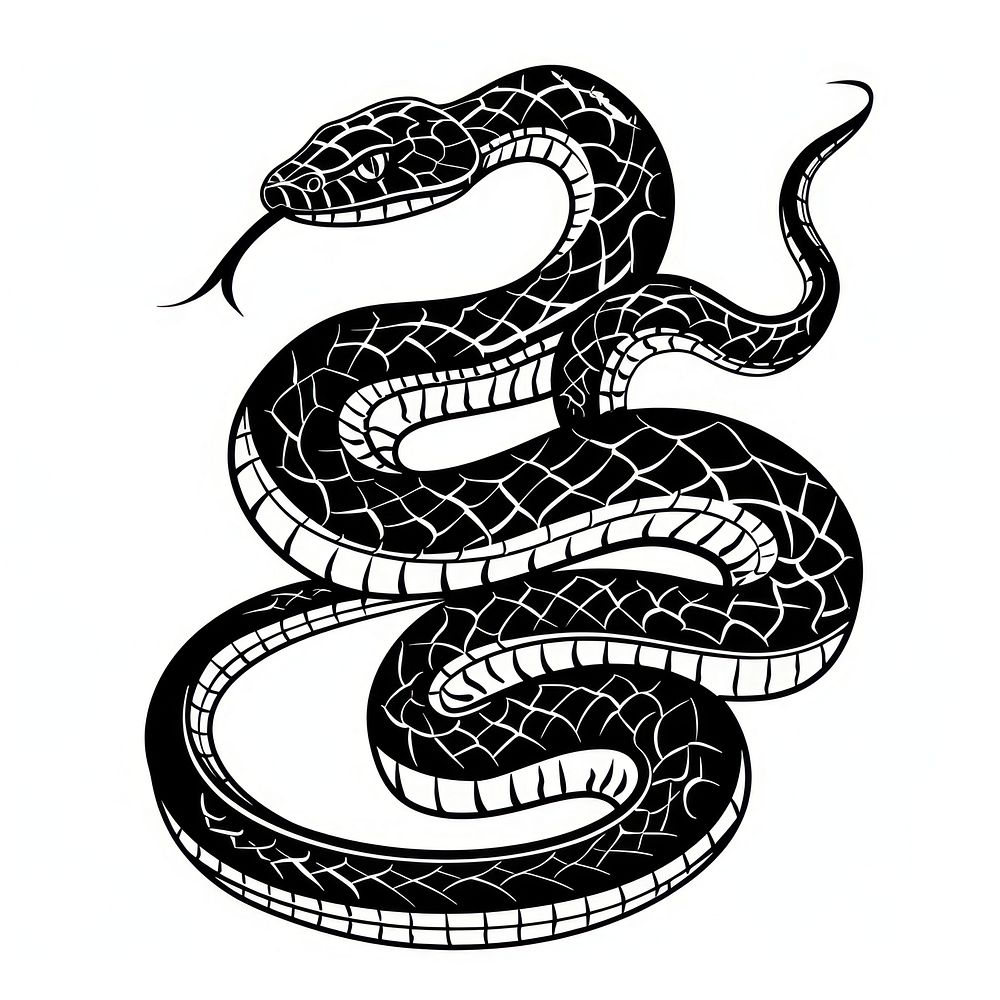 Intricate black snake illustration | Free Photo Illustration - rawpixel